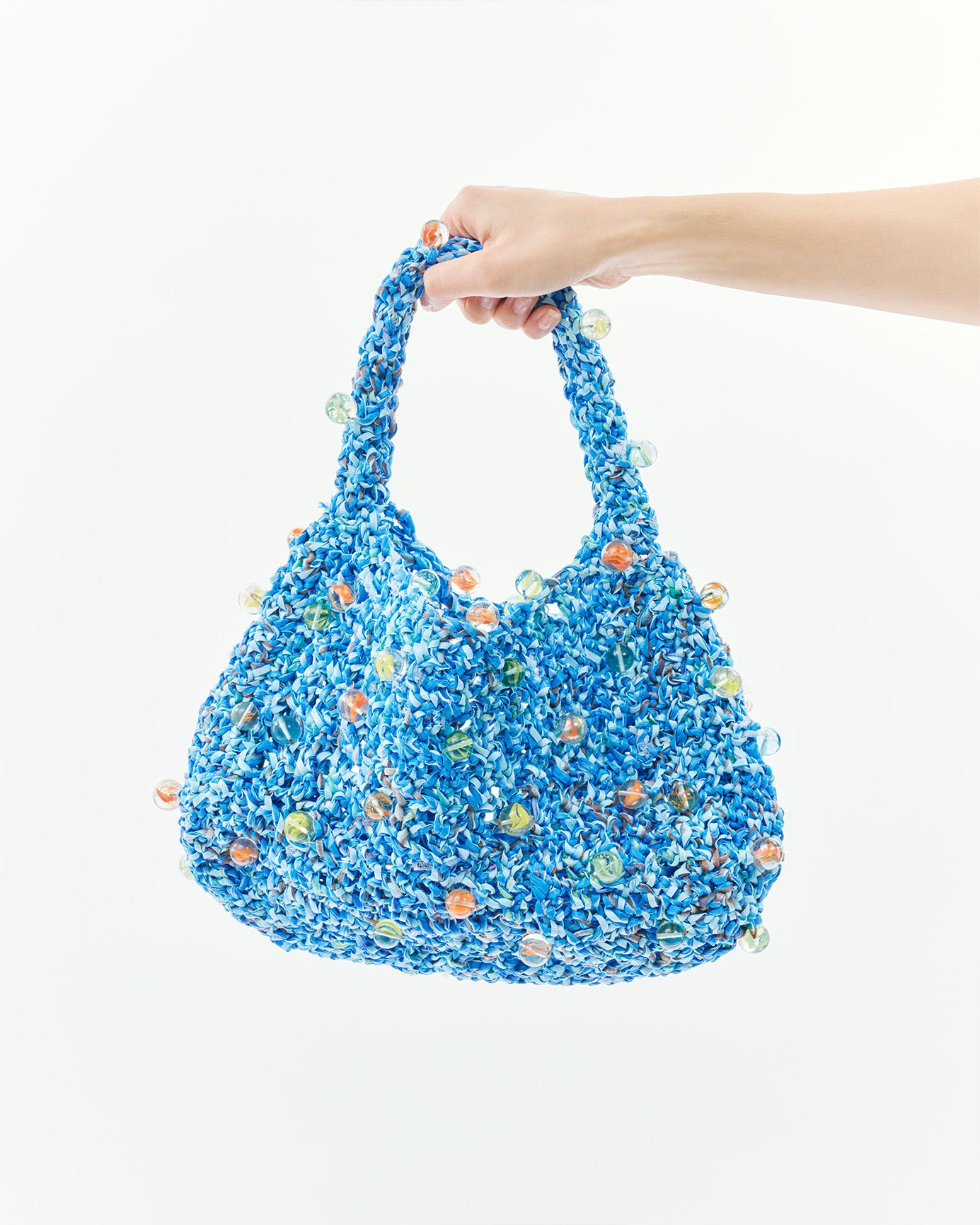 CROCHET MARBLE MARINE BAG